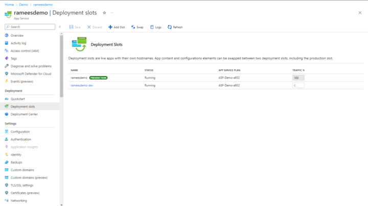How to configure deployment slots in Azure App Service – Mohammed Ramees
