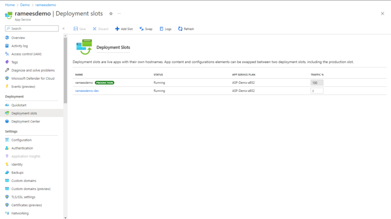 How To Configure Deployment Slots In Azure App Service Mohammed Ramees